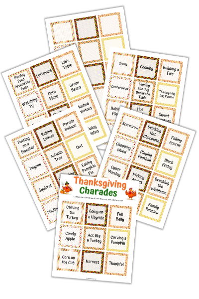 Thanksgiving Charades Game – Mombrite